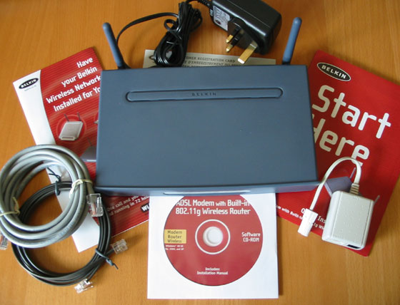 Belkin F5D7630-4A ADSL modem with built in 802.11g wireless router ...