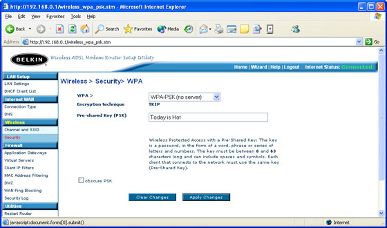 Belkin F5D7630-4A ADSL modem with built in 802.11g wireless router ...