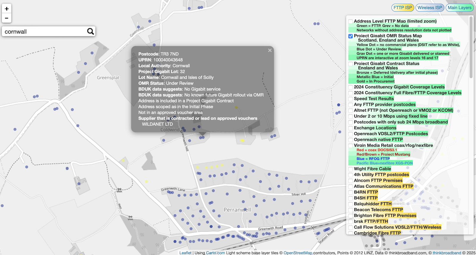 BDUK contract data now available on interactive map | thinkbroadband