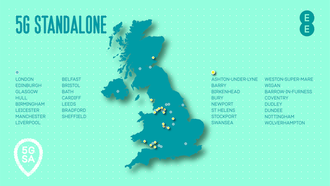 EE's 5G standalone to reach 30 towns and cities | thinkbroadband
