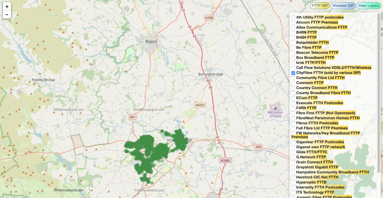CityFibre says now building in Ripon | thinkbroadband