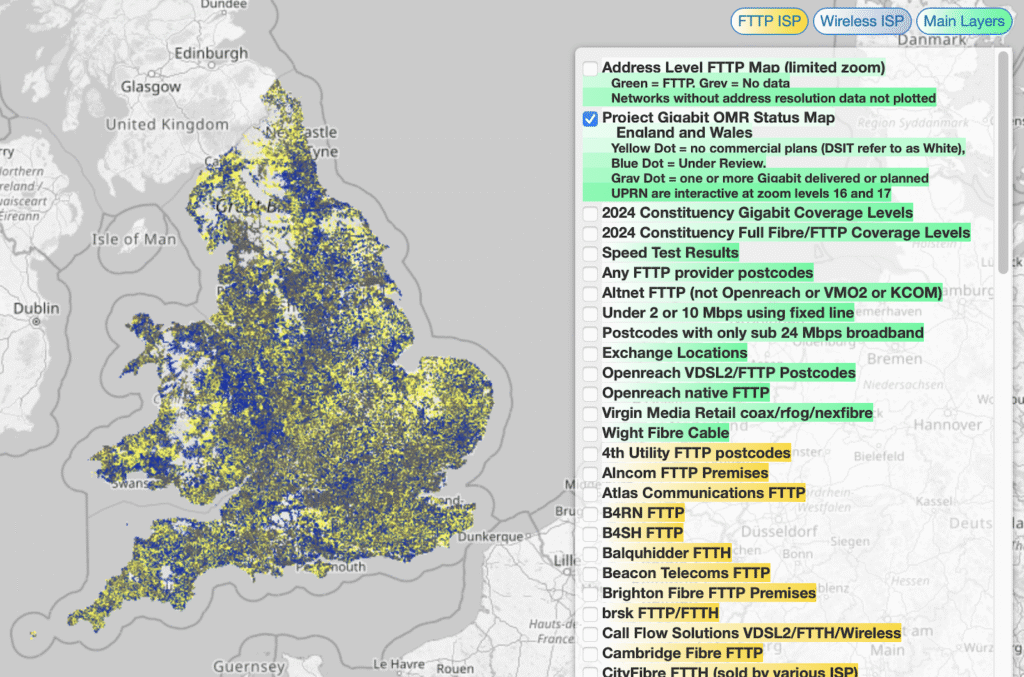 Interactive address level map for Project Gigabit Open Market Reviews ...