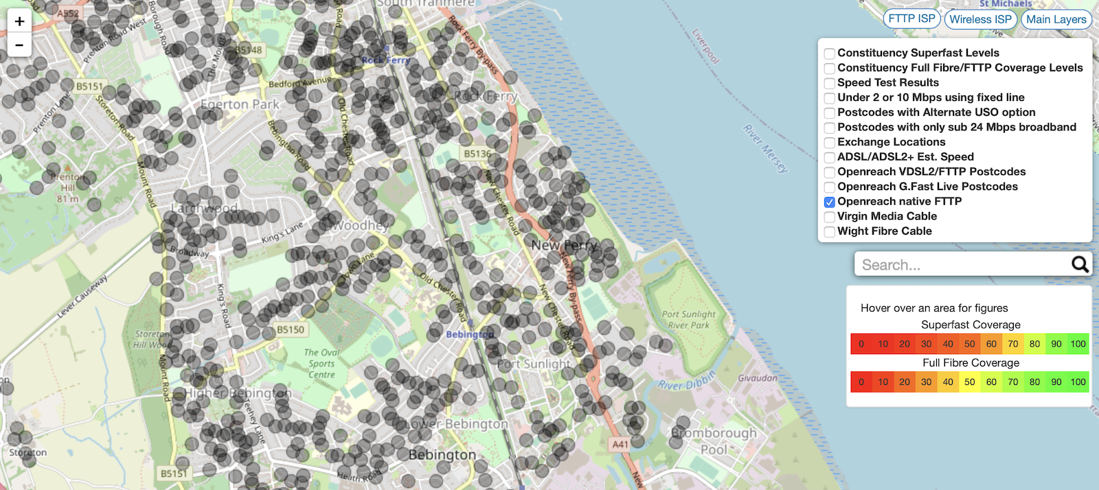 Over 13,000 premises with Openreach FTTP available on Rock Ferry ...