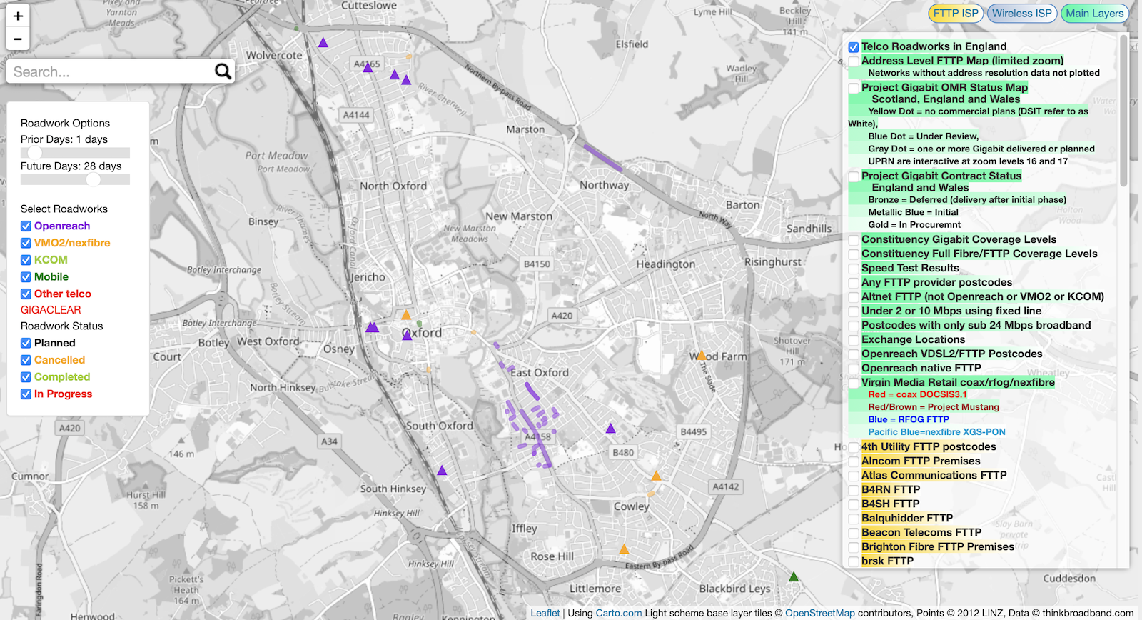 EXCLUSIVE: Roadworks past and future added to thinkbroadband maps ...