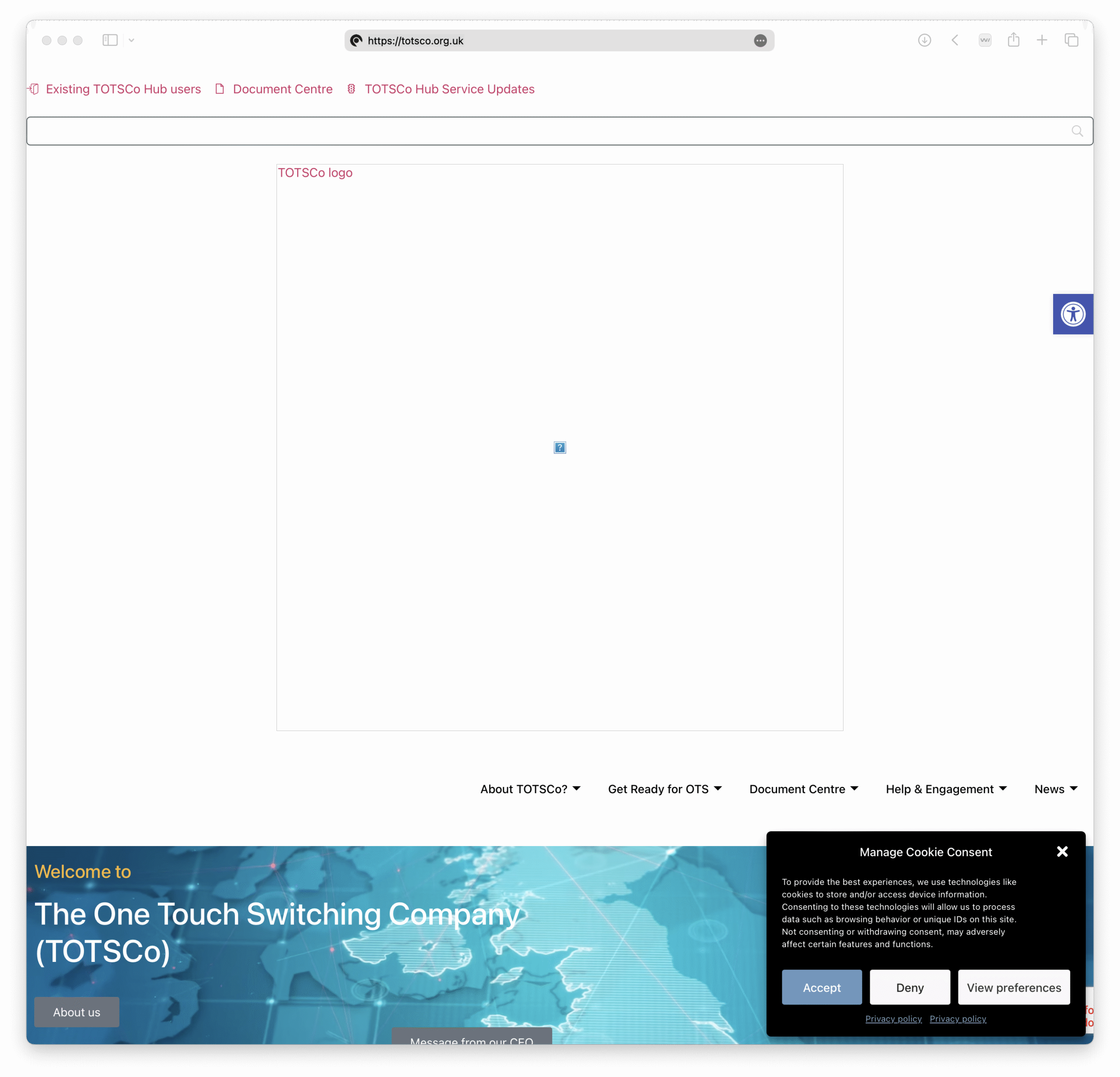 TOTSCo switching company website down | thinkbroadband