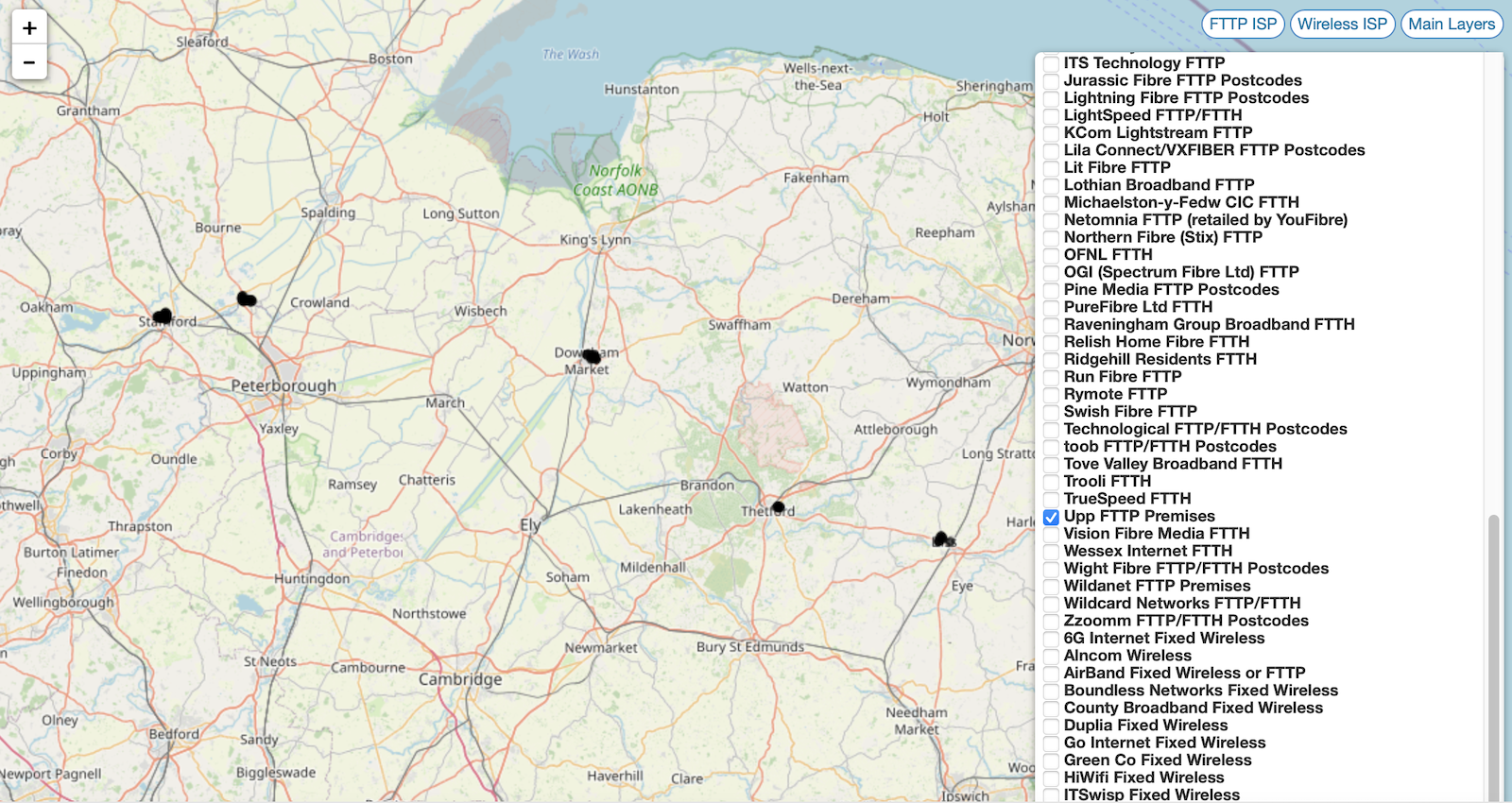 Upp is the latest fttp network on our broadband maps | thinkbroadband
