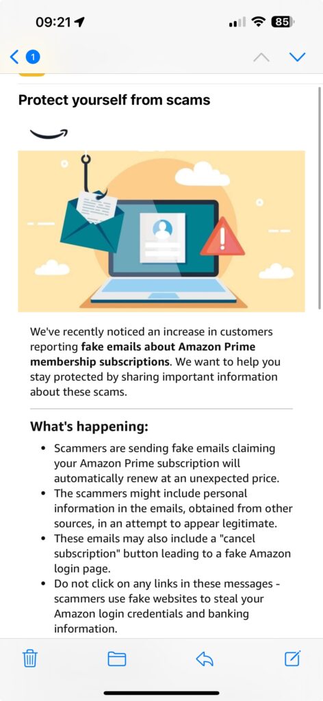 Scams: Amazon Prime Subscriptions | thinkbroadband